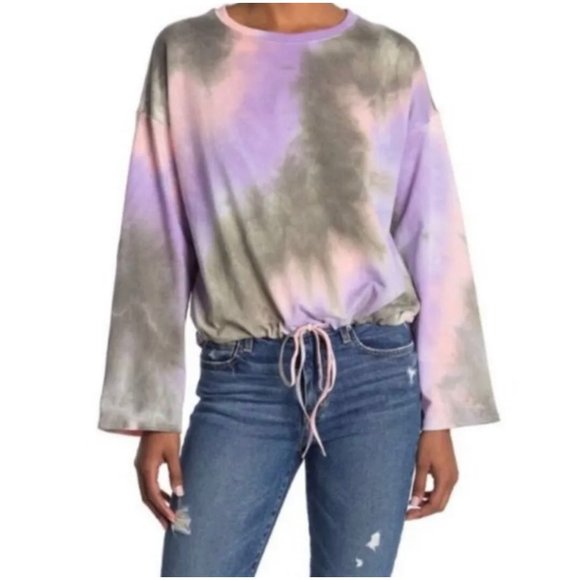 14th & Union | Tops | 4th Union Wide Sleeve Tie Dye Drawstring Hem Sweatshirt New | Poshmark